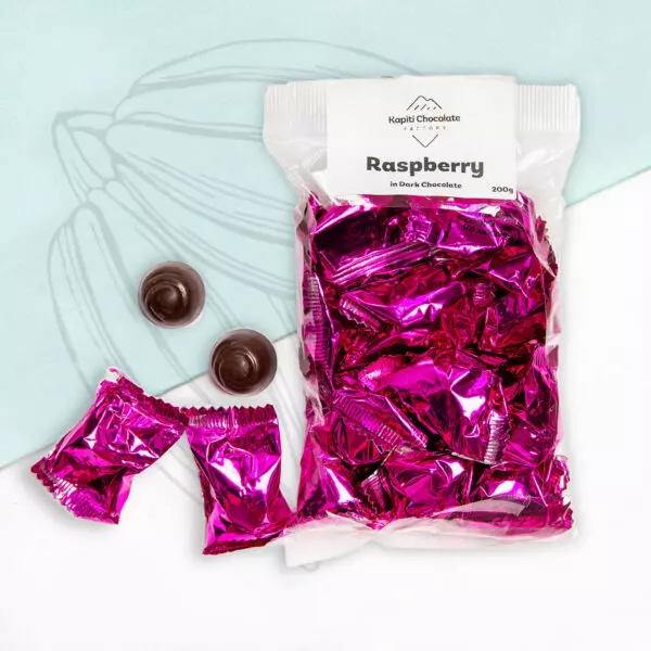 Raspberry in Dark Chocolate 20pc - Kapiti Chocolate Factory