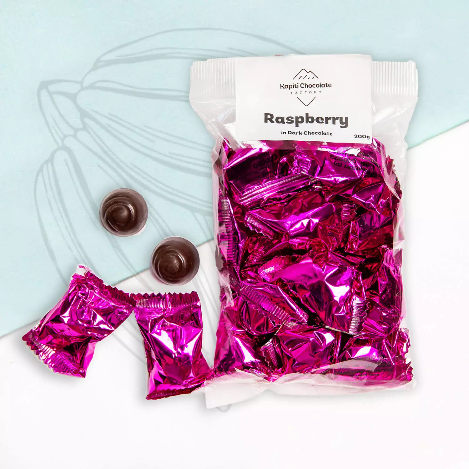 Raspberry in Dark Chocolate 20pc - Kapiti Chocolate Factory